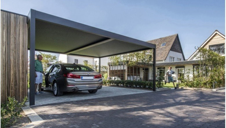 Pergola bioclimatique Renson design en aluminium à Dinan et Argentan